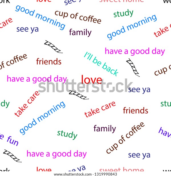 Collage Words Daily Routine Good Morning Stock Vector (Royalty Free ...