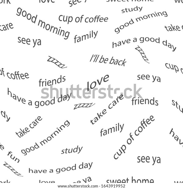 Collage Words Daily Routine Good Morning Stock Vector (Royalty Free ...