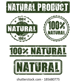 Collection 100 Natural Stamps Vector Illustration Stock Vector (Royalty ...