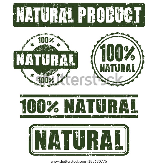 Collection 100 Natural Stamps Vector Illustration Stock Vector (Royalty ...