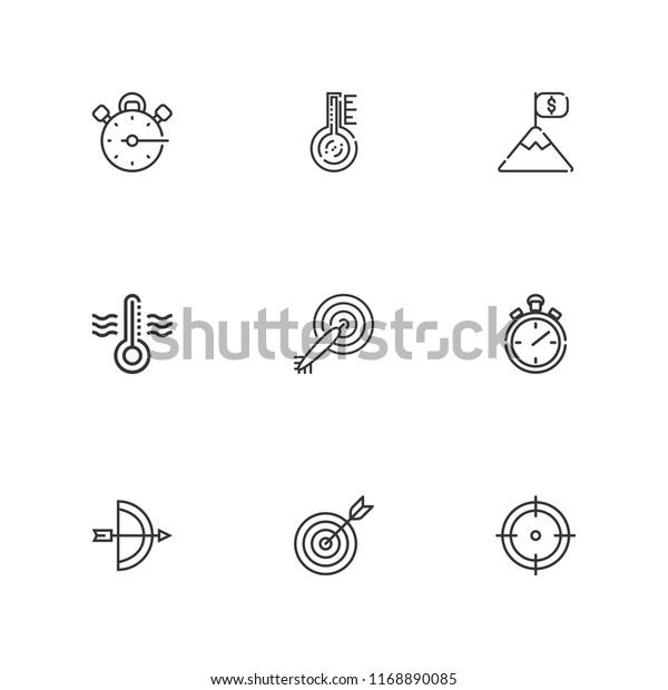 Collection 9 Accuracy Outline Icons Include Stock Vector (Royalty Free ...