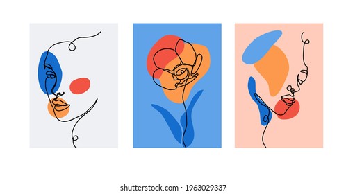 Collection Abstract Backgrounds One Line Illustration Stock Vector ...