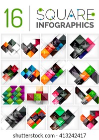 Collection Abstract Backgrounds Repetition Square Shapes Stock Vector ...