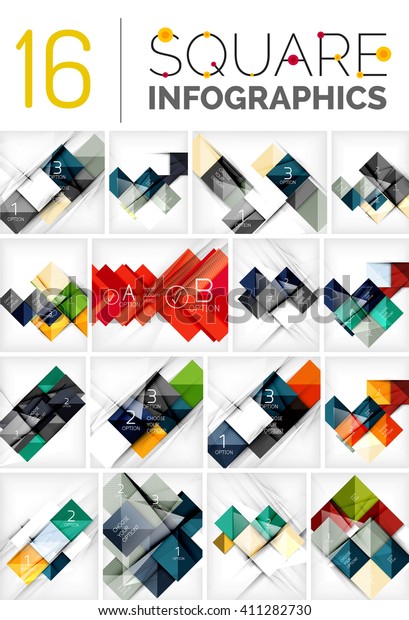 Collection Abstract Backgrounds Repetition Square Shapes Stock Vector ...