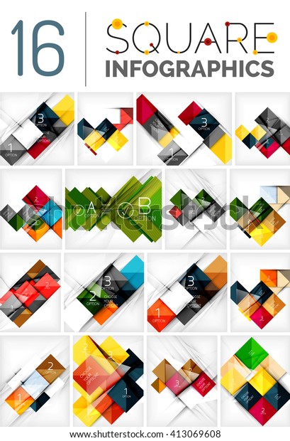 Collection Abstract Backgrounds Repetition Square Shapes Stock Vector ...