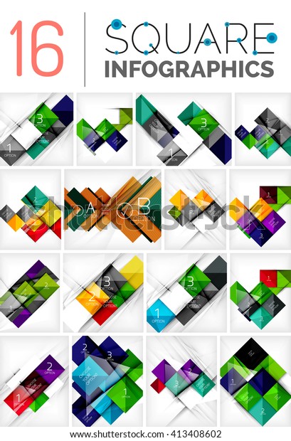 Collection Abstract Backgrounds Repetition Square Shapes Stock Vector ...