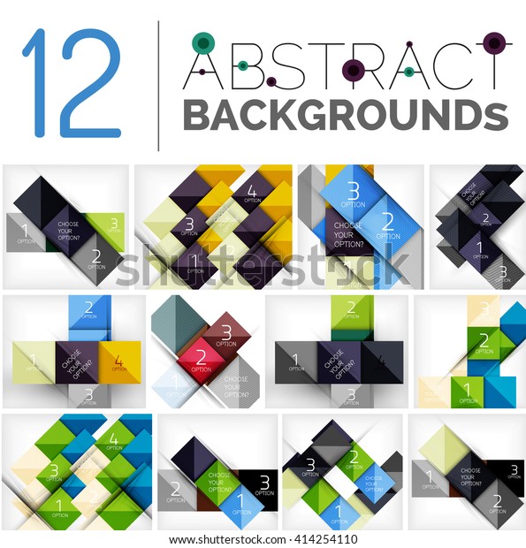 Collection Abstract Backgrounds Repetition Square Shapes Stock Vector ...