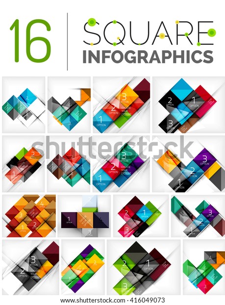 Collection Abstract Backgrounds Repetition Square Shapes Stock Vector ...