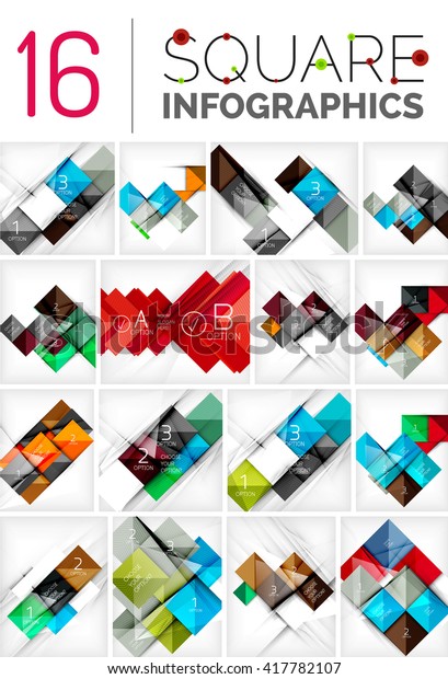 Collection Abstract Backgrounds Repetition Square Shapes Stock Vector ...