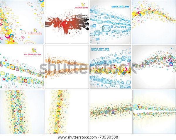 Collection Abstract Color Backgrounds Stock Vector (Royalty Free ...