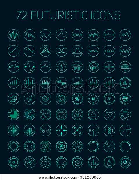 Collection Abstract Vector Futuristic Icons Use Stock Vector (Royalty ...