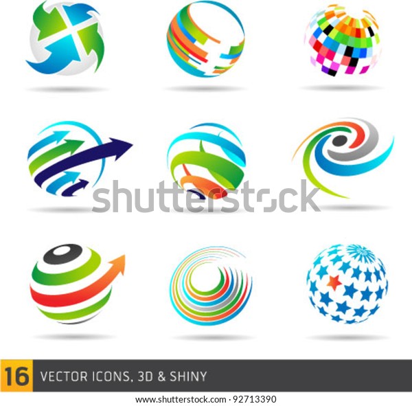Collection Abstract Vector Symbols Isolated On Stock Vector (Royalty ...