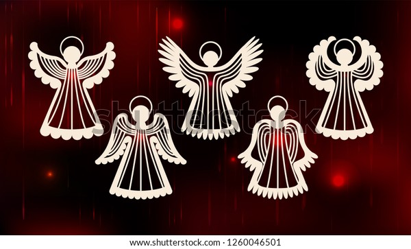 Colección de ángeles. Diseño de corte láser para Navidad, San Valentín ...