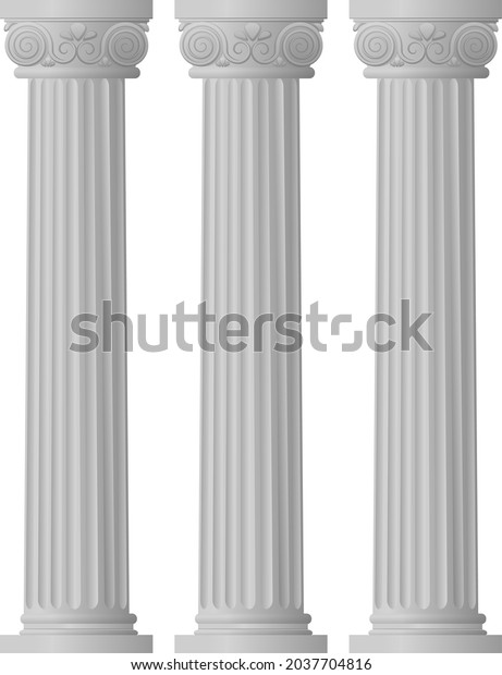 Collection Antique Stone Column Cut Out Stock Vector (Royalty Free ...