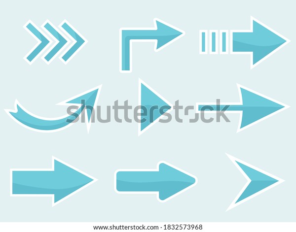 Collection Arrow Symbols Shadow Cursor Shapes Stock Vector (Royalty ...