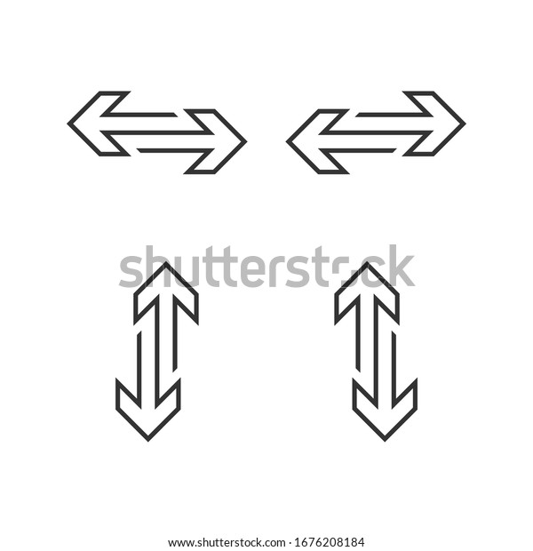 Collection Arrows Outline Icon Vector Linear Stock Vector (Royalty Free ...