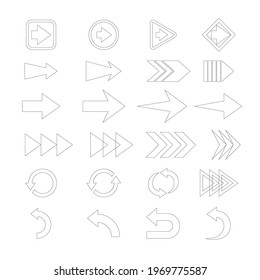 Collection Arrows Outline Transparent Background Stock Vector (Royalty ...
