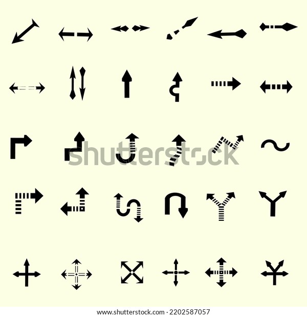 Collection Arrows Traffic Signs Direction Way Stock Vector (Royalty ...