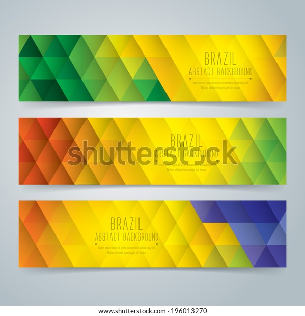 Collection Banner Design Background Brazil Flag Stock Vector (Royalty ...