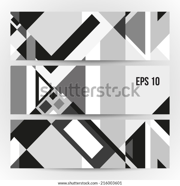 Collection Banner Design Square Black White Stock Vector (Royalty Free ...