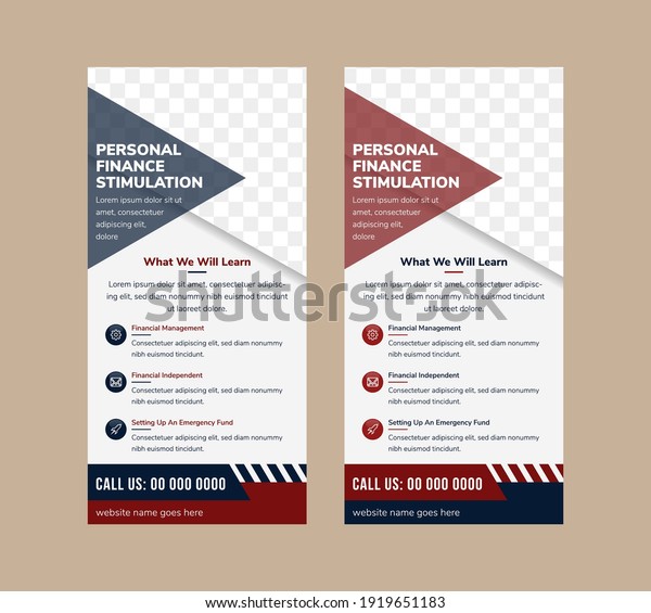 Collection Banner Design Template Combination Red Stock Vector (Royalty ...