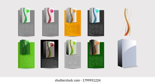 Collection Banners Various Colored Boxes Colorful Stock Vector (Royalty ...