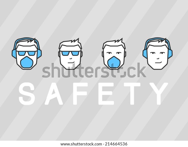 Collection Basic Personal Safety Icons Tools Stock Vector (Royalty Free ...