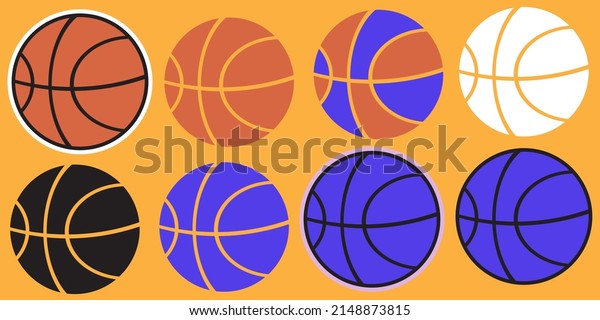 Collection Basketball Vectors Various Cool Colors Stock Vector (Royalty ...