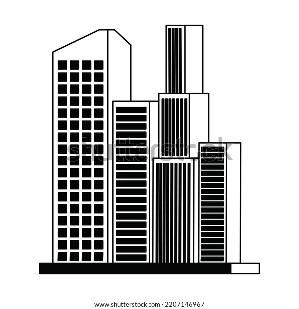 Collection Black Building Silhouette Vector Images Stock Vector ...