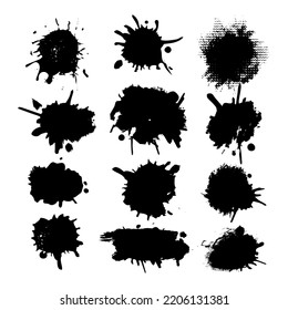 Collection Black Ink Brushes Vector Illustration Stock Vector (Royalty ...