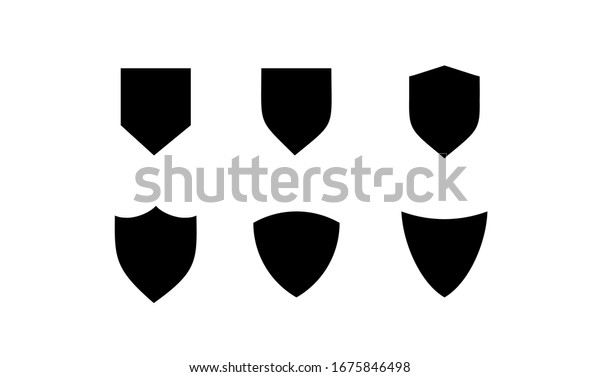 Collection Black Shield Logo Icon Template Stock Vector (Royalty Free ...