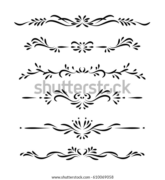 Collection Black Vector Vintage Decorative Borders Stock Vector ...
