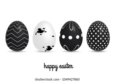 Collection Black White Easter Eggs Vector Stock Vector (Royalty Free ...