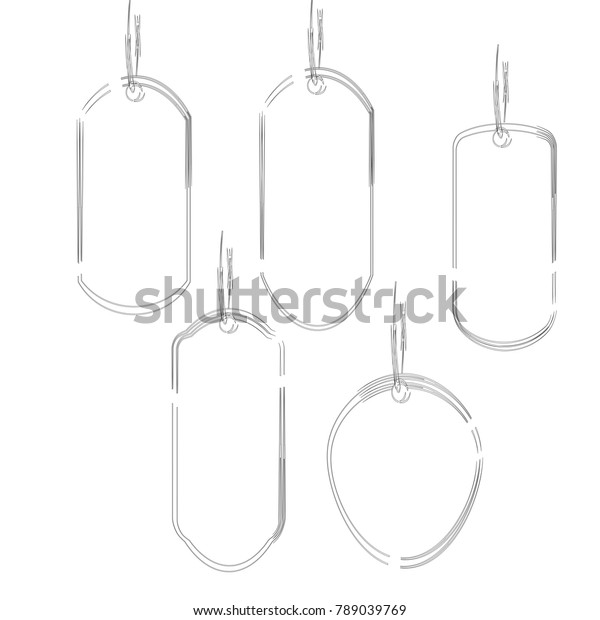 Collection Blank Black Outline Price Label Stock Vector (Royalty Free ...