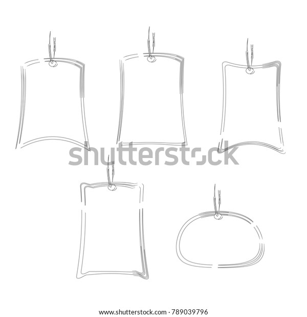 Collection Blank Black Outline Price Label Stock Vector (Royalty Free ...