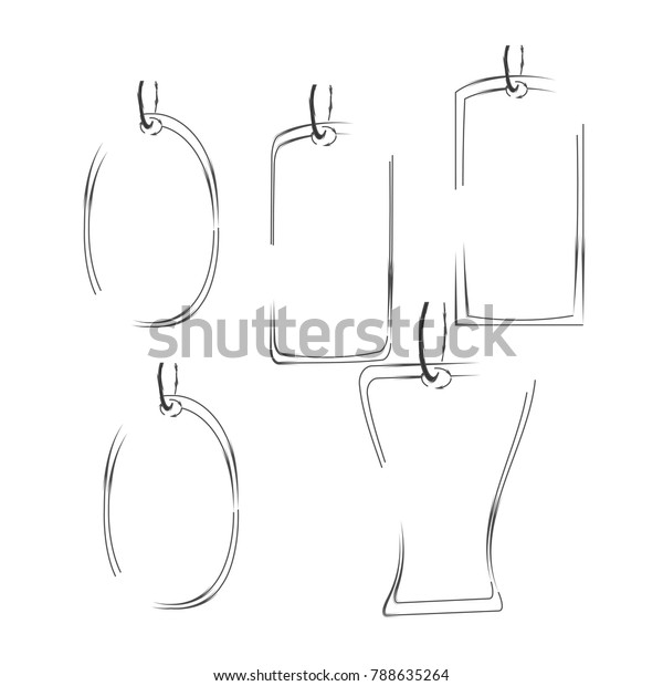 Collection Blank Outline Price Tag Label Stock Vector (Royalty Free ...