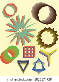 Collection Blended Shapes Vector Art Stock Vector (Royalty Free ...