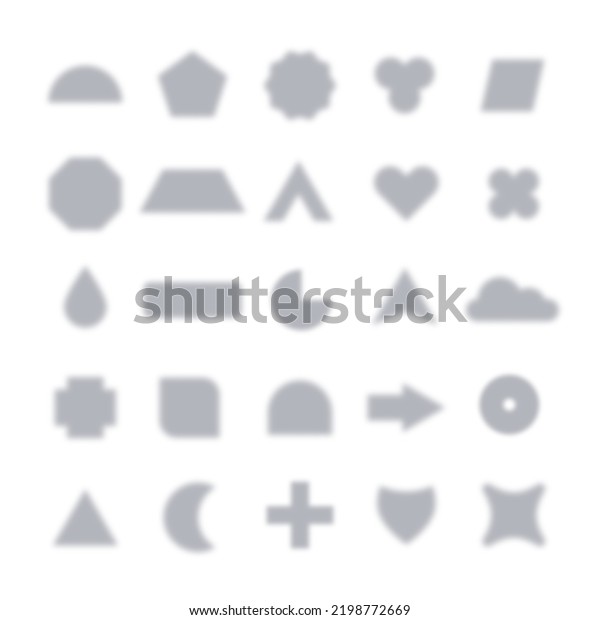 Collection Blurred Geometric Shapes Symbols Soft Stock Vector (Royalty ...
