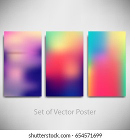Collection Blurry Backgrounds Set Vector Posters Stock Vector (Royalty ...