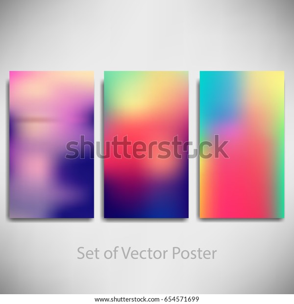Collection Blurry Backgrounds Set Vector Posters Stock Vector (Royalty ...
