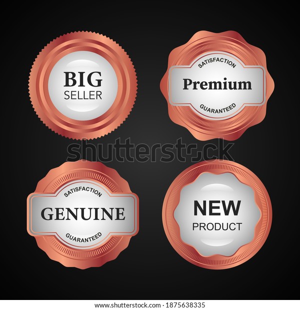 Collection Bronze Badges Labels Retro Style Stock Vector (Royalty Free ...