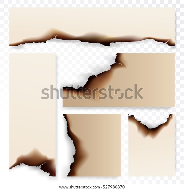 Collection Burnt Paper Vector Illustration Isolated: เวกเตอร์สต็อก ...