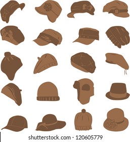 Set Hand Drawn Mens Tweed Caps Stock Vector (Royalty Free) 192291620