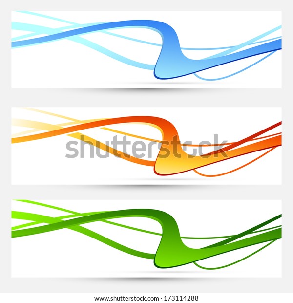 Collection Cards Bright Swooshes Vector Illustration Stock Vector ...