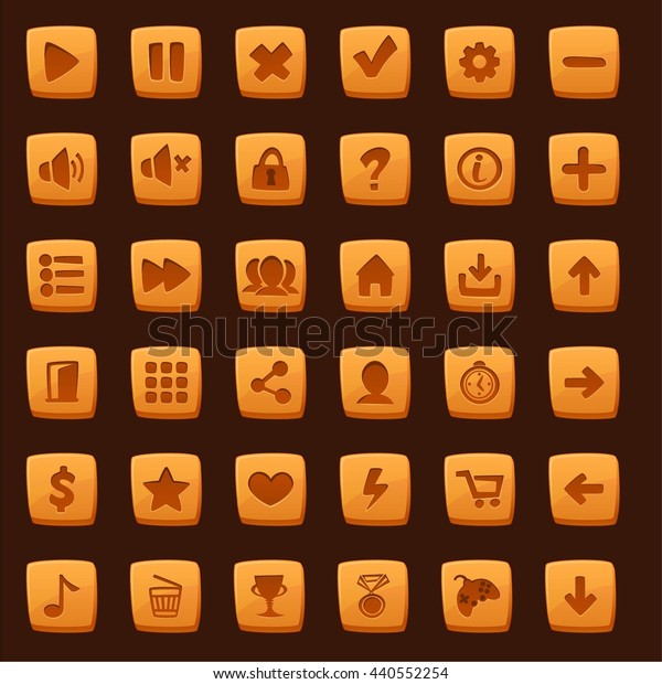 Collection Cartoon Menu Buttons Mobile Casual Stock Vector (Royalty ...