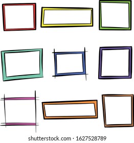 Collection Cartoon Style Vector Illustration Frames Stock Vector ...