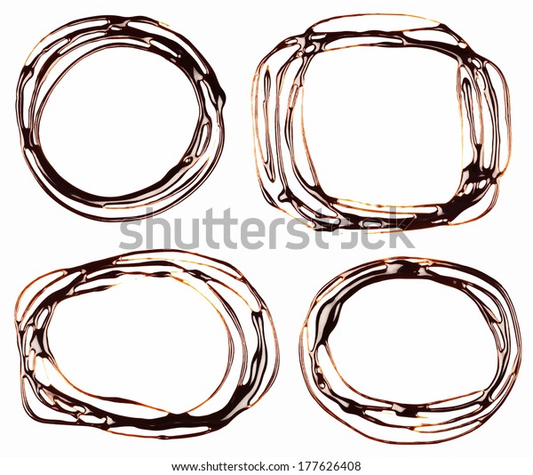 Collection Chocolate Syrup Drip Frame Stock Vector (Royalty Free ...