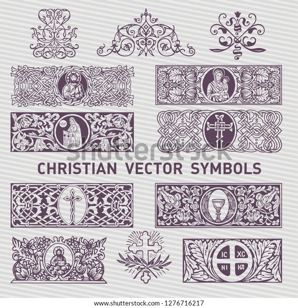 Collection Christian Symboland Decor Vector Design Stock Vector ...