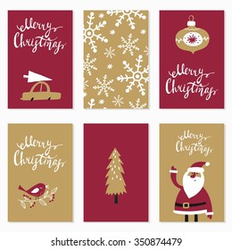Collection Christmas Vector Card Design Stock Vector (Royalty Free ...