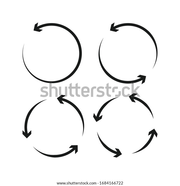 Collection Circle Arrows Vector Icon Sign Stock Vector (Royalty Free ...